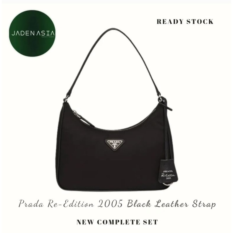 Jual Prada Re-edition 2005 Black Leather Strap | Shopee Indonesia