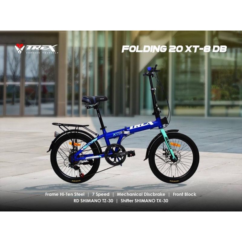 Jual Sepeda Lipat Trex XT-8 ukuran 20 inch folding bike | Shopee Indonesia
