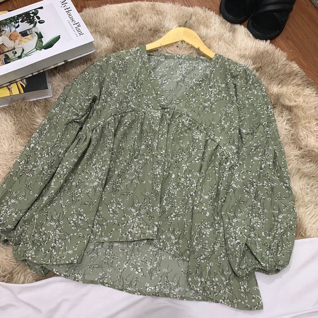 Jual BLOUSE KOREA BUNGA BUNGA KECIL || FLORAL KOREAN BLOUSE CERUTY DEALOVA NAVA LILY SESA ...