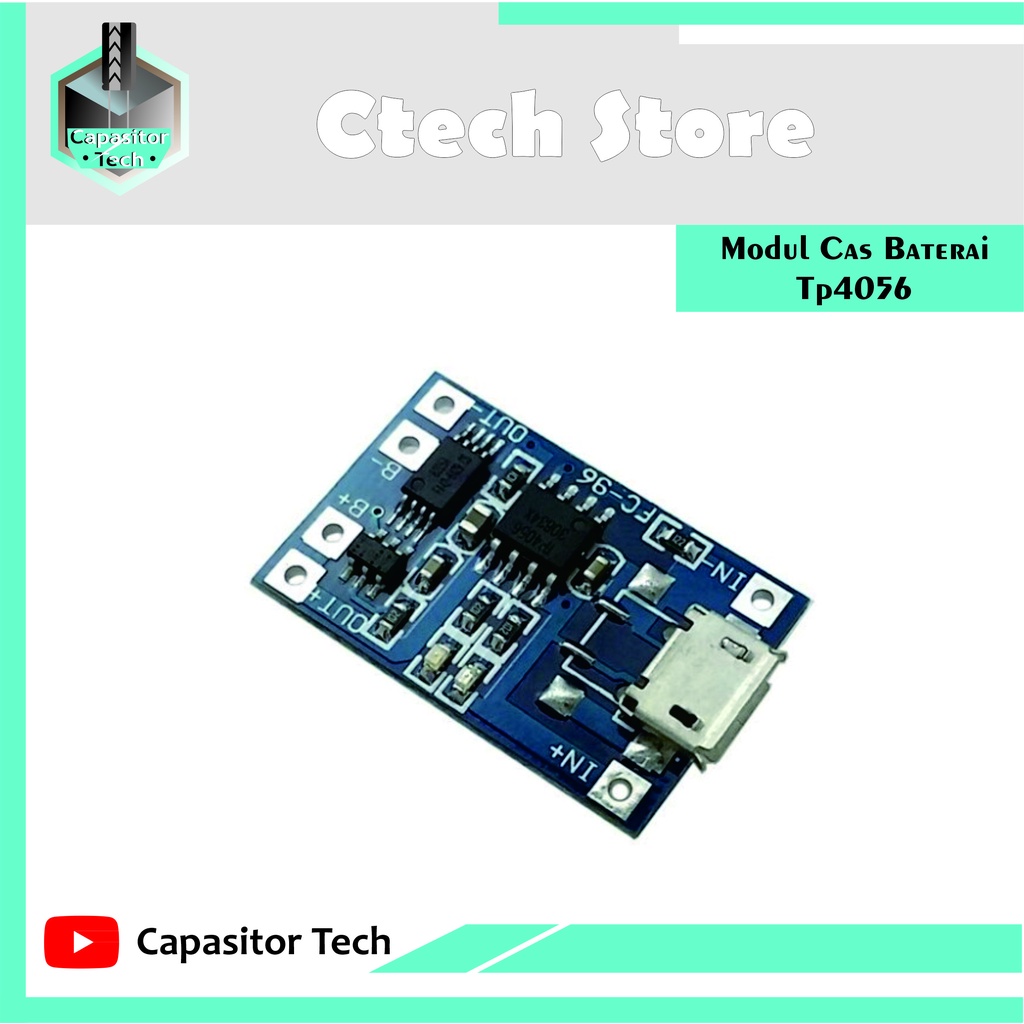 Jual Modul Cas Baterai Batrai 18650 TP4056 Charging Charge Protection ...