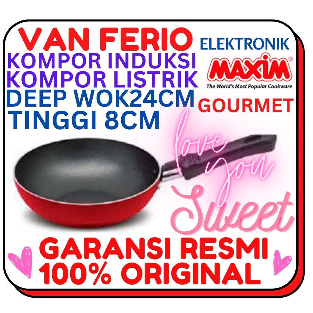 Jual Maxim IH Gourmet Deep Wok Kompor Induksi Kompor Listrik 24cm ...
