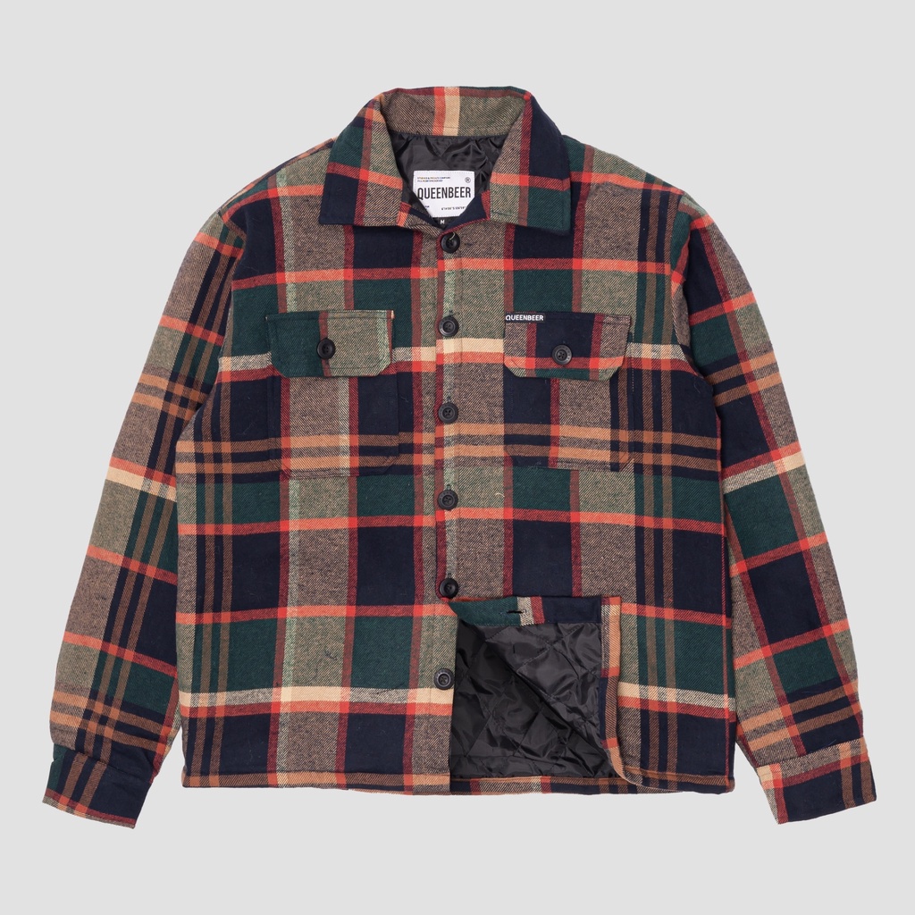 Jual Queen Beer - Flannel Jacket Tyrant Brown | Shopee Indonesia