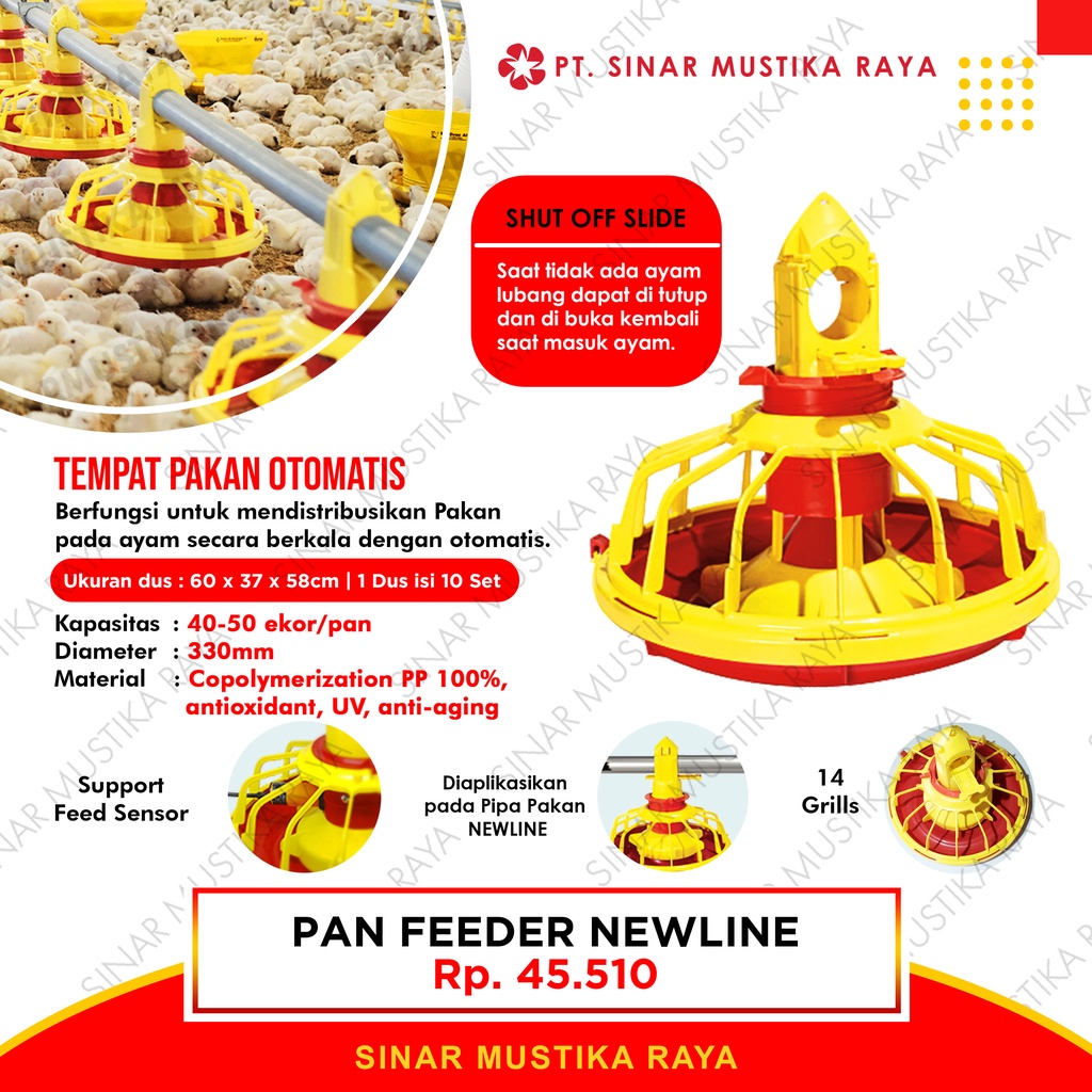 Jual Pan Feeder Newline Tempat Pakan Ayam Otomatis Alat Ternak Ayam Unggas | Shopee Indonesia