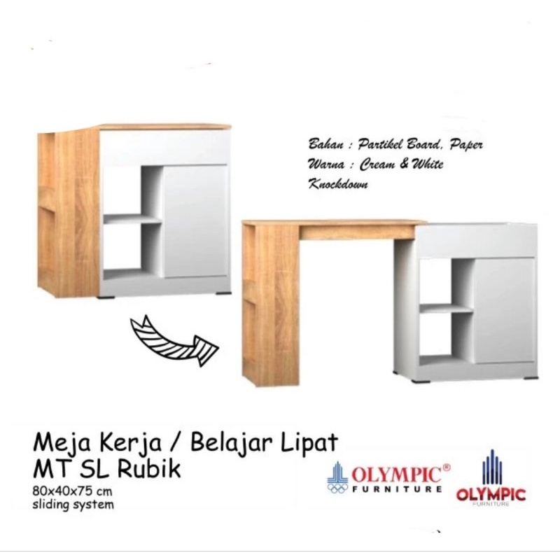 Jual Meja Kerja Meja Tulis Meja Belajar Olympic MT SL Rubik Meja ...