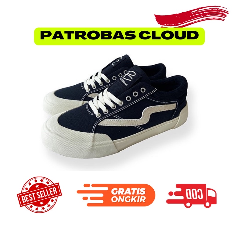 Jual Patrobas Cloud Black White Low | Shopee Indonesia