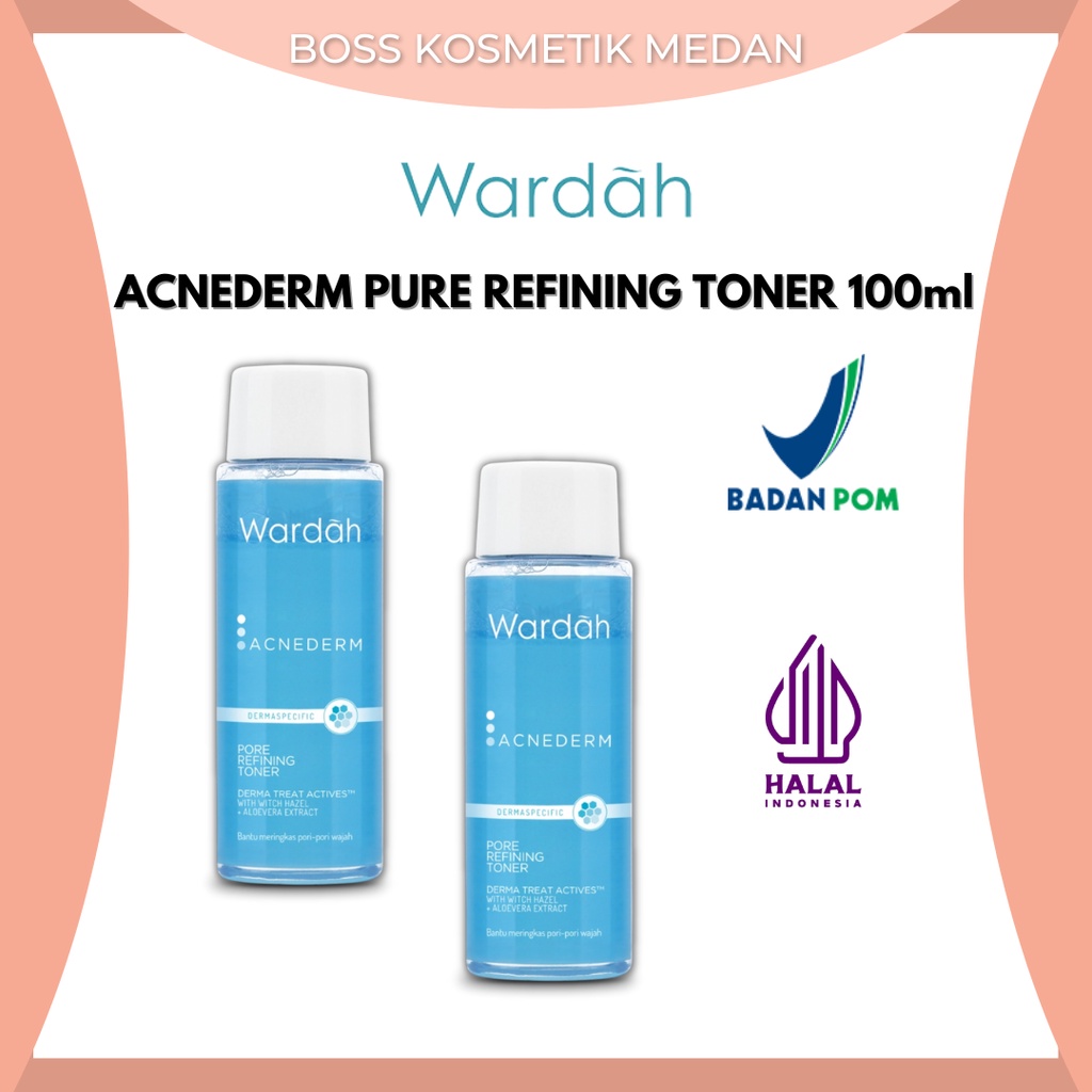 Jual wardah acnederm pore refining toner 100ml(new) | Shopee Indonesia