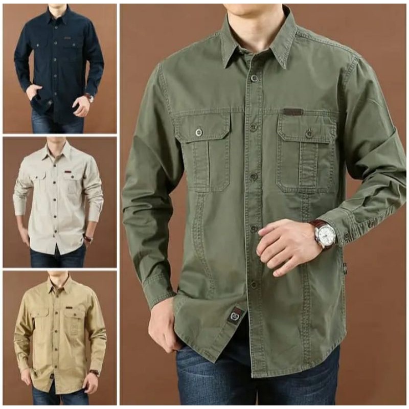 Jual KEMEJA TACTICAL / KEMEJA CASUAL / KEMEJA POLOS PRIA / KEMEJA ...