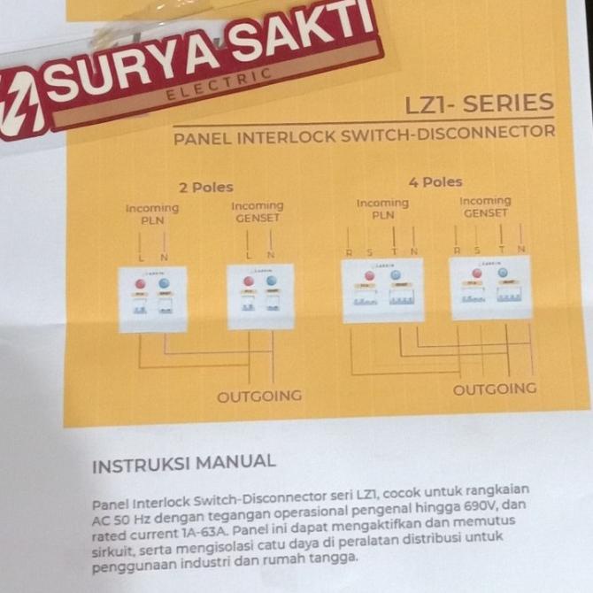 Jual Panel Interlock 1 Phase Chint 2P 1Pilot Lamp+Pilot Lamp Buzzer Led ...