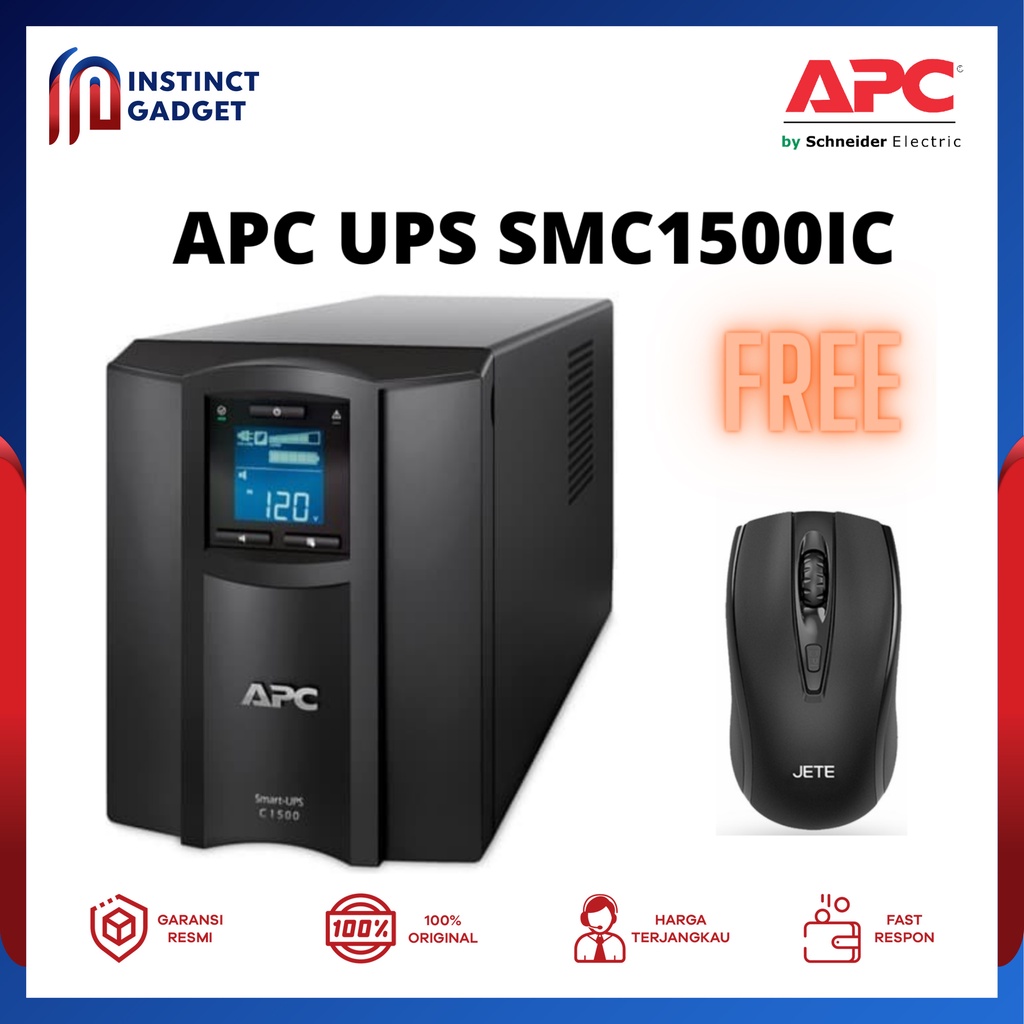 Jual UPS APC SMC1500IC Smart-UPS C 1500VA LCD 230V with Smart Connect Original Garansi Resmi 2 ...