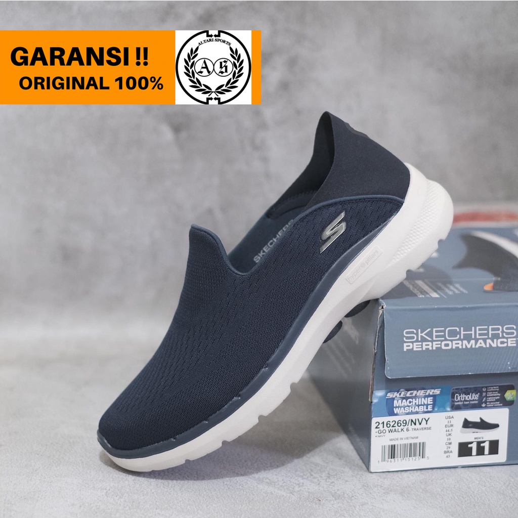 Jual SEPATU SLIP ON SKECHERS GO WALK 6 ORIGINAL ASLI BNIB 216269/NVY ...
