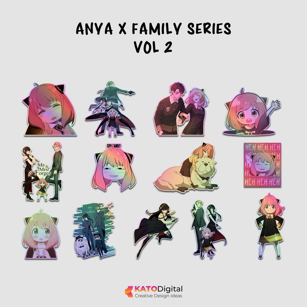 Jual Stiker Pack Anya Spy X Family Hologram Sticker Anime Anya Forger ...