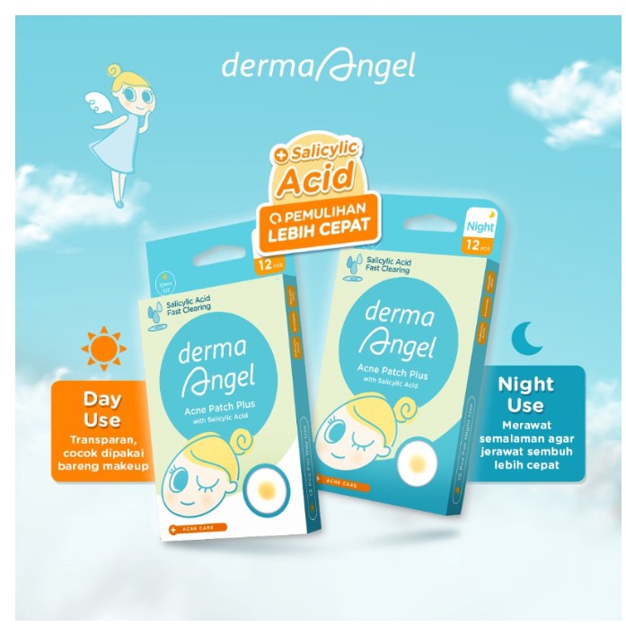 Jual [BPOM] Derma Angel Acne Patch Plus with Salicylic Acid Day NIGHT ...