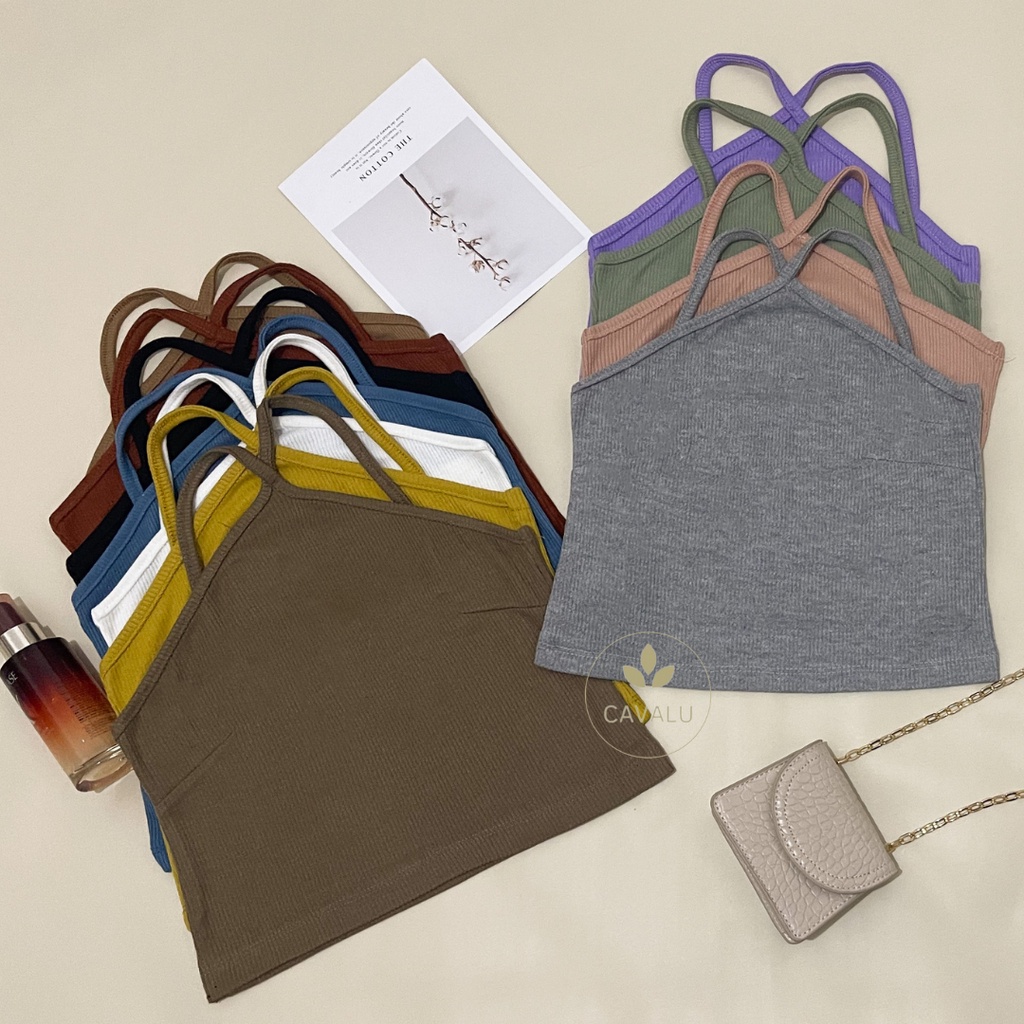 Jual CAVALU Korean Cross Tank Top Kamisol Tanktop Korea Leher Silang ...