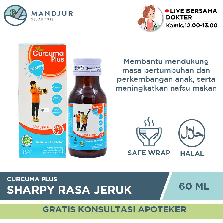 Jual Curcuma Plus Sharpy Rasa Jeruk 60 mL - Suplemen Pertumbuhan dan ...