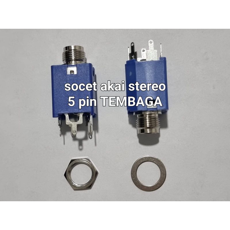 Jual Socket Mic Stereo 5P/Socket Akai Microphone/Socket Toa Female Trs ...
