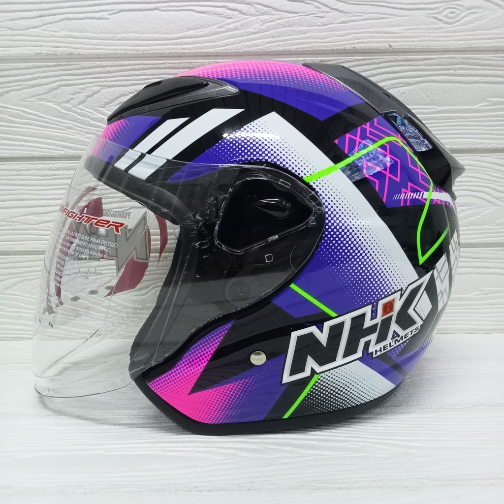 Jual HELM NHK R6 R44 BLACK PINK NHK R-6 MOTIF BLACK PINK GLOSSY ...