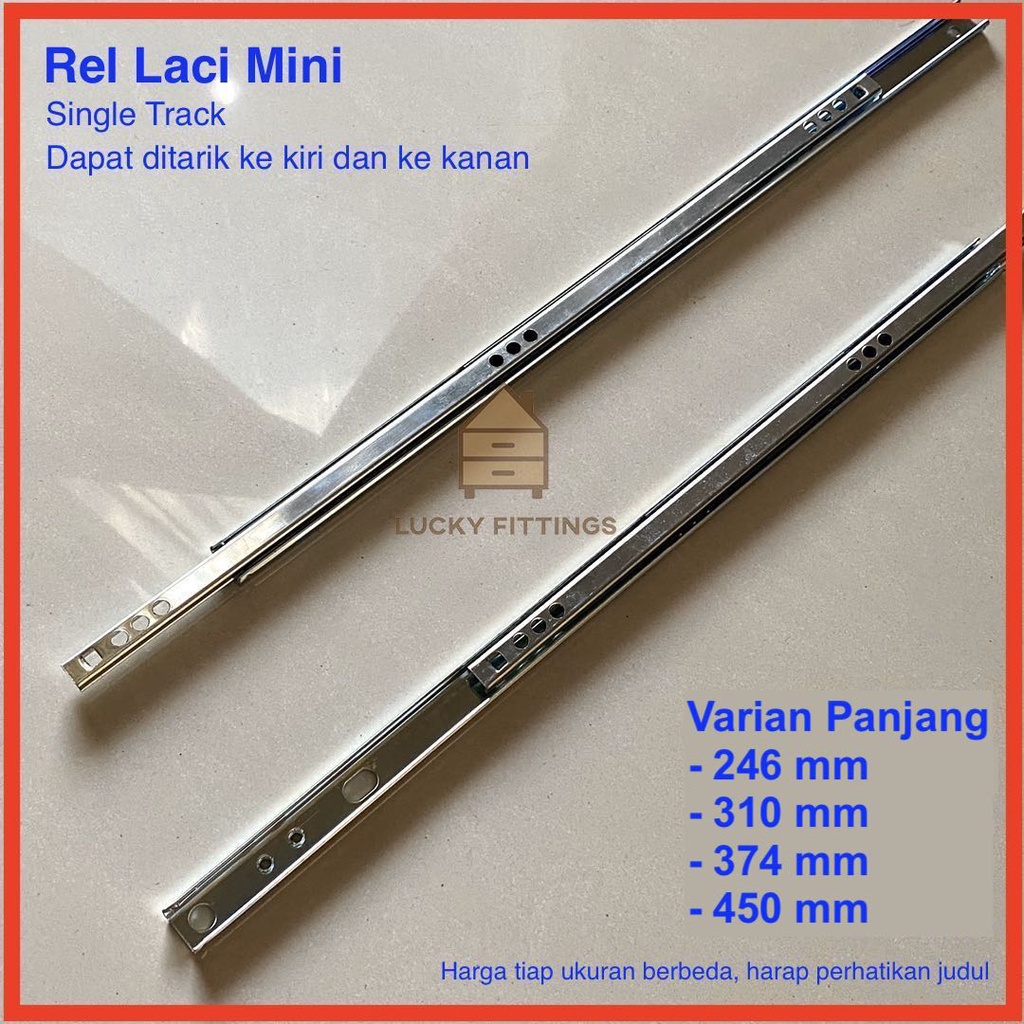 Jual Rel Laci Mini Slide / Single Track Meja Keyboard 246 mm 310 mm 374 ...