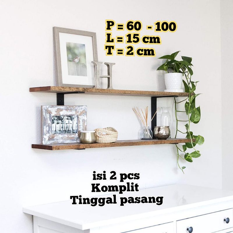 Jual Rak Ambalan dinding minimalis siku besi Papan Ambalan Tempel ...