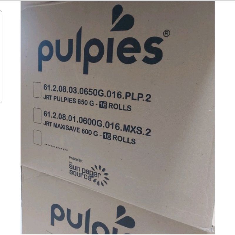 Jual 1 dus isi 16 Roll Jumbo Tissue Pulpies JRT JUMBO TOILET SINLGE ...