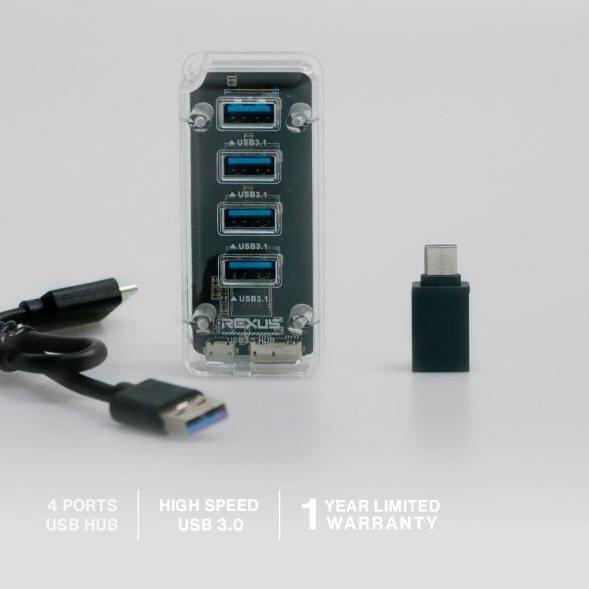 Jual Rexus USB Hub 3.1 H336 4 Port + Converter Type C | Shopee Indonesia