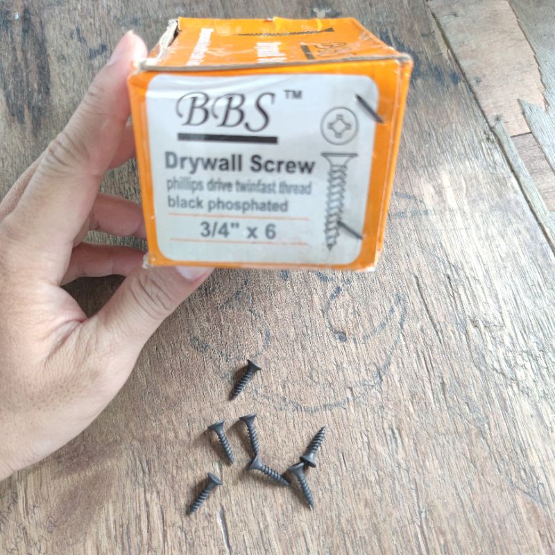 Jual SKRUP SEKRUP GYPSUM 6 X 3/4" BBS DRYWALL SCREW WARNA HITAM | Shopee Indonesia