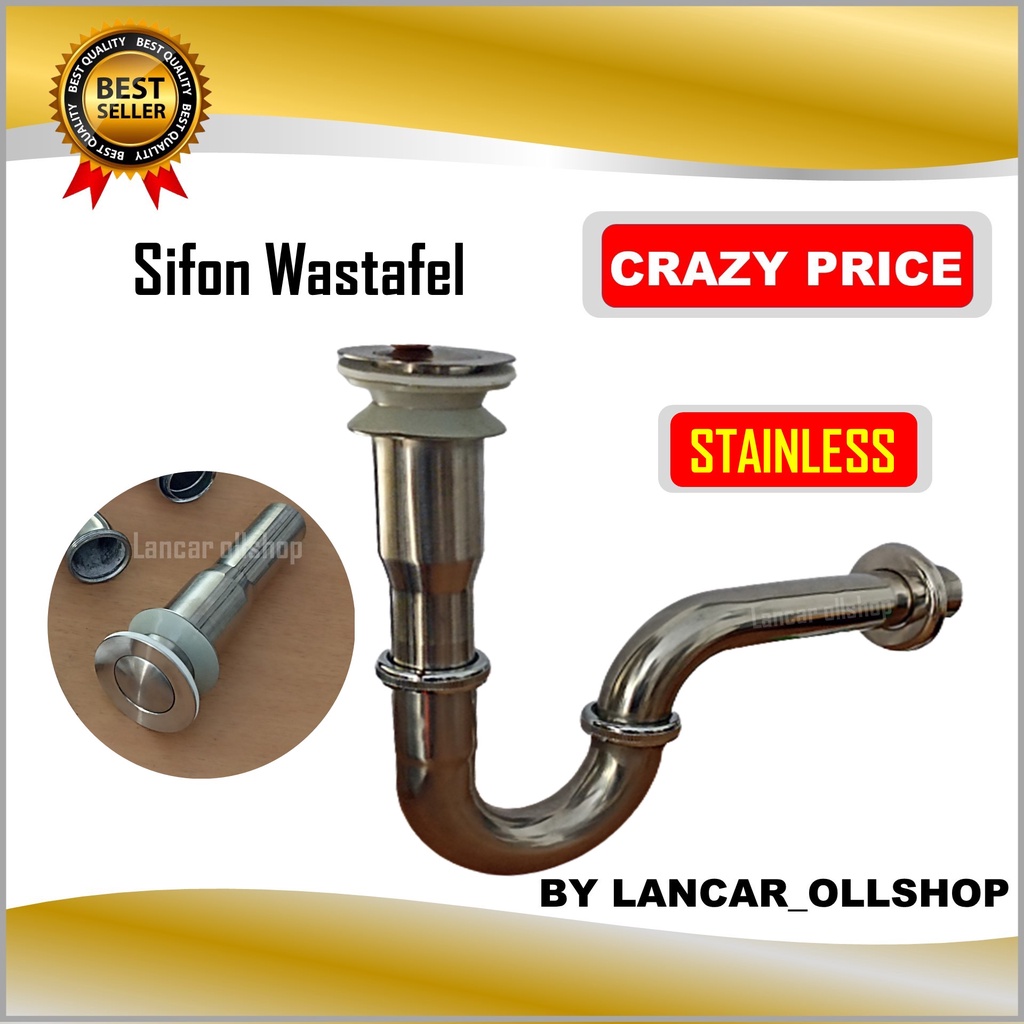 Jual Sifon Leher Angsa Wastafel Pencet On Off Afur Air Stainless ...