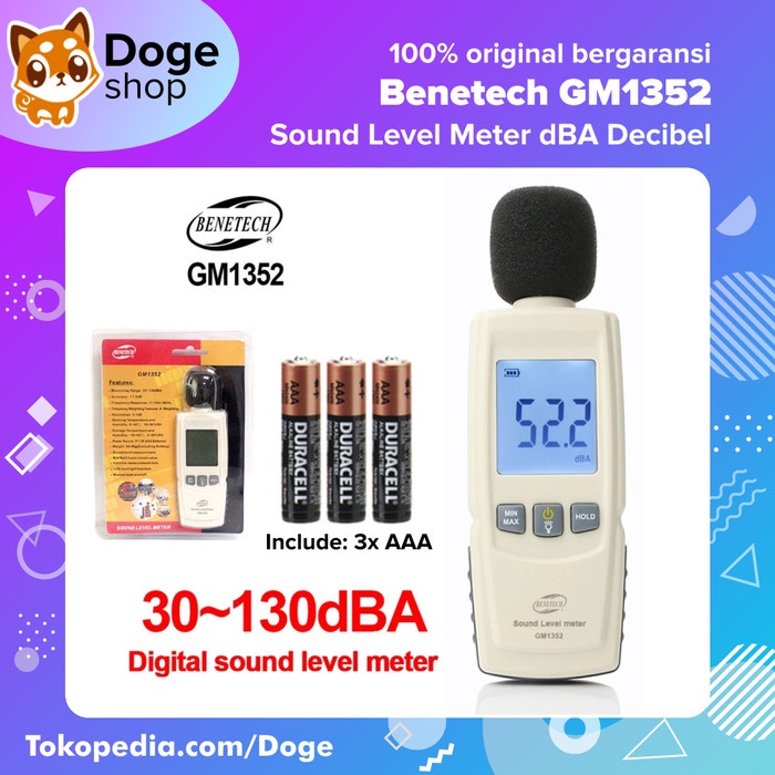 Jual Alat Ukur Sound Level Meter Benetech Gm1352 Alat Ukur Tingkat ...