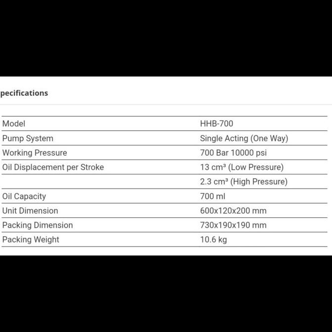 Jual 700Ml Hydraulic Hidrolik Pump Pompa Tangan Manual Single Acting | Shopee Indonesia