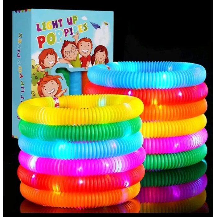 Jual Mainan Anak Pop Tube LED / Pop Pipes Light Up / Pipa Lampu LED ...