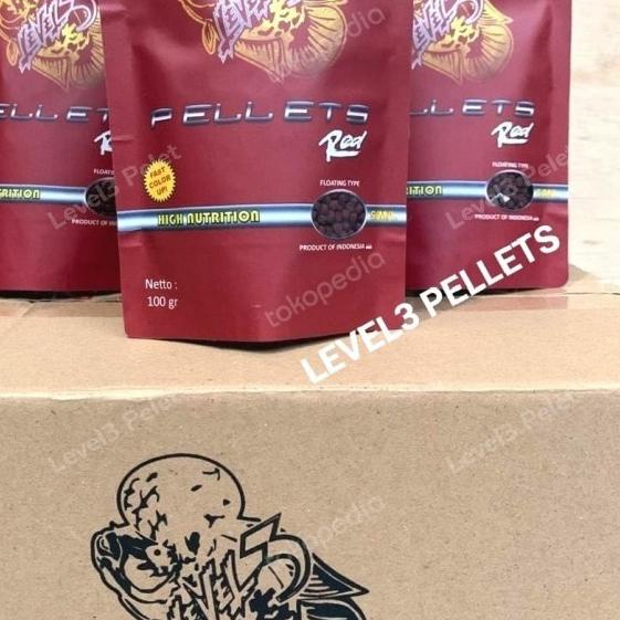 Jual LEVEL3 Red PELLETS pakan pelet harian ikan louhan 100gr | Shopee ...
