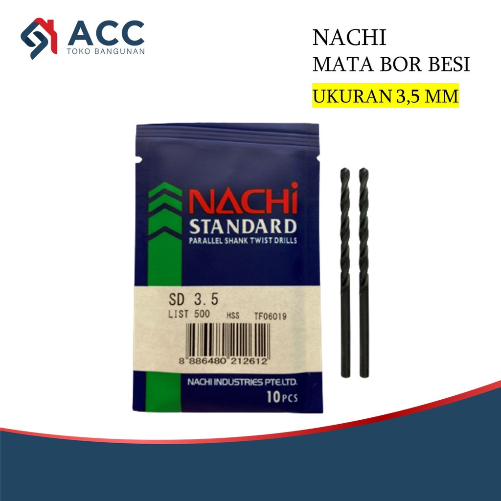 Jual NACHI 3.5 MM MATA BOR BESI HSS - NACHI MATABOR BESI HSS 3.5MM | Shopee Indonesia
