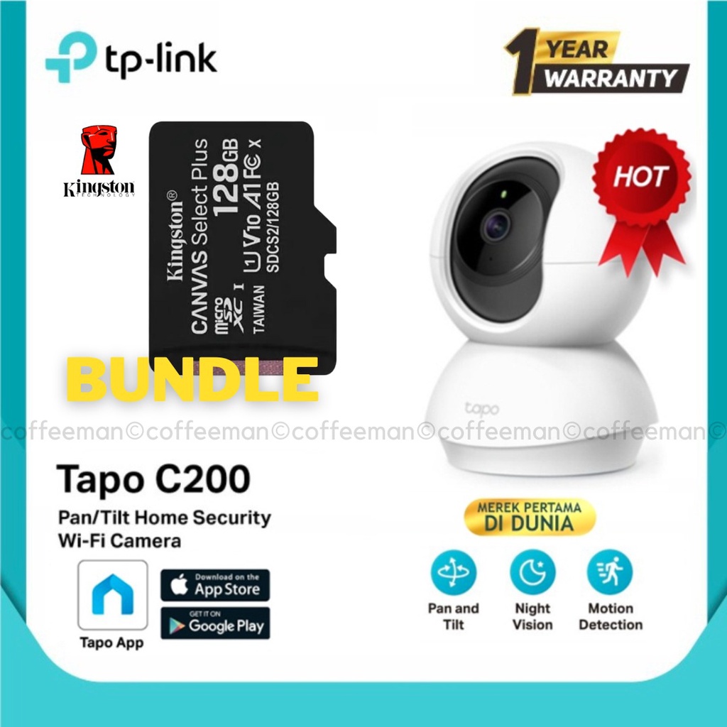 Jual TP-LINK Tapo C200 Pan Tilt Home Security Wi-Fi Camera IP Camera | Shopee Indonesia