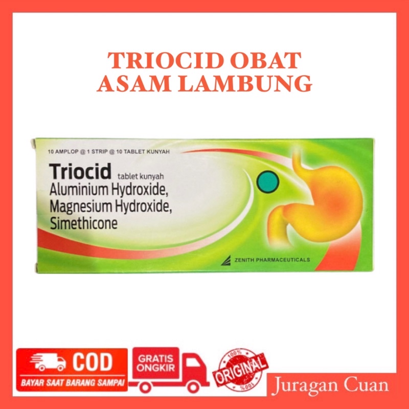 Jual TRIOCID 1 STRIP OBAT ASAM LAMBUNG / NYERI LAMBUNG / GEJALA MUAL ...