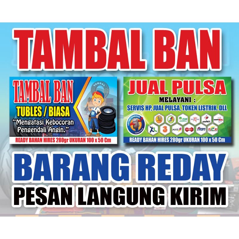 Jual Spanduk Tambal Ban READY|Banner Tambal Ban READY|Spanduk Pulsa ...