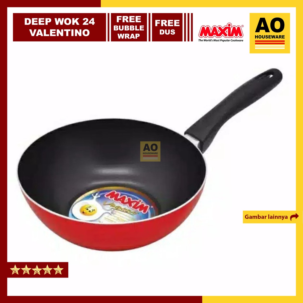 Jual Deep Wok Maxim Valentino 24 Cm Panci Goreng Teflon Anti Lengket ...