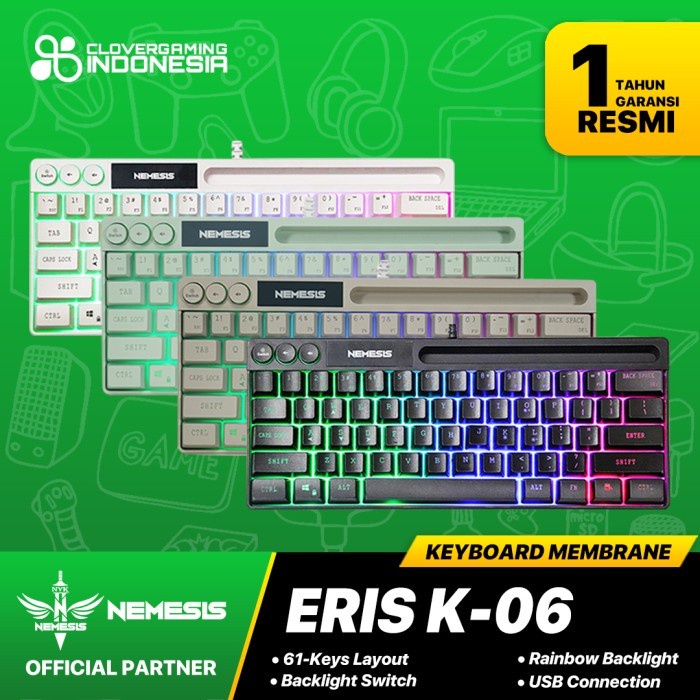 Jual NYK Nemesis ERIS K-06 / K06 Mini RGB with Phone Holder Keyboard ...