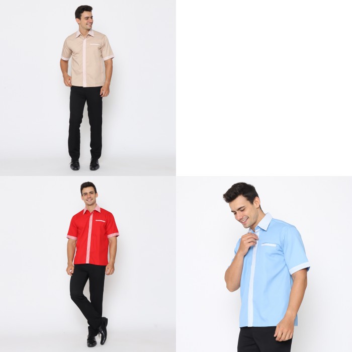 Jual Seragam Driver Kemeja Office Seragam Kerja Baju Kantor Atasan Pria ...