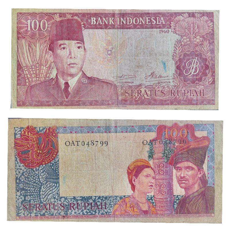 Jual Uang Kuno Indonesia 100 Rupiah Soekarno Sukarno Tahun 1964 Kondisi ...