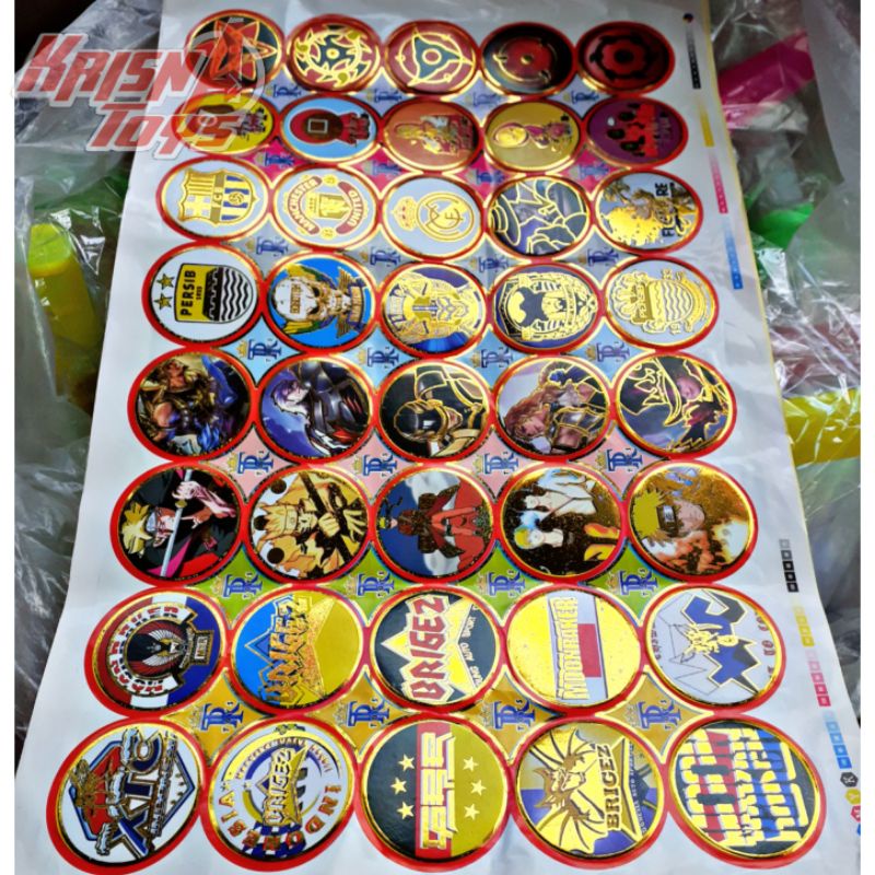Jual MAINAN ANAK TAJOS EMAS GOLD/TAZOS BESI BAHAN TEBAL isi 40pcs ...