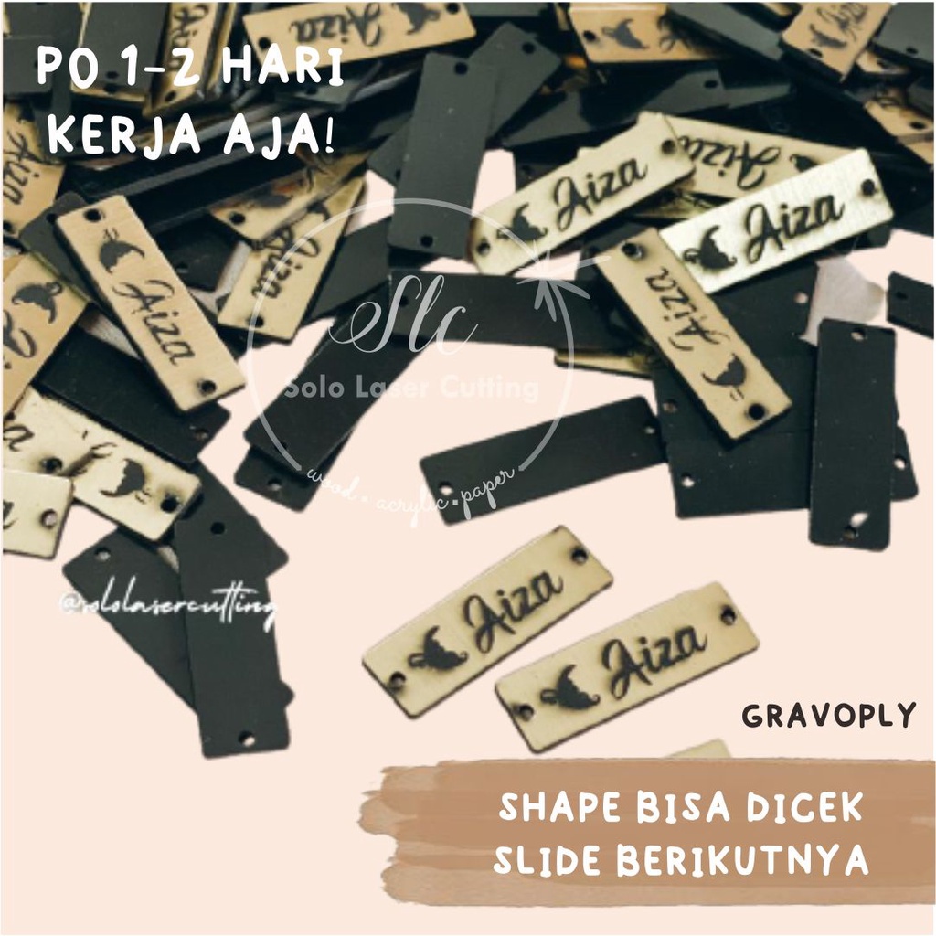 Jual READY STOCK Label bahan gravoply hijab / label produk grv / label ...