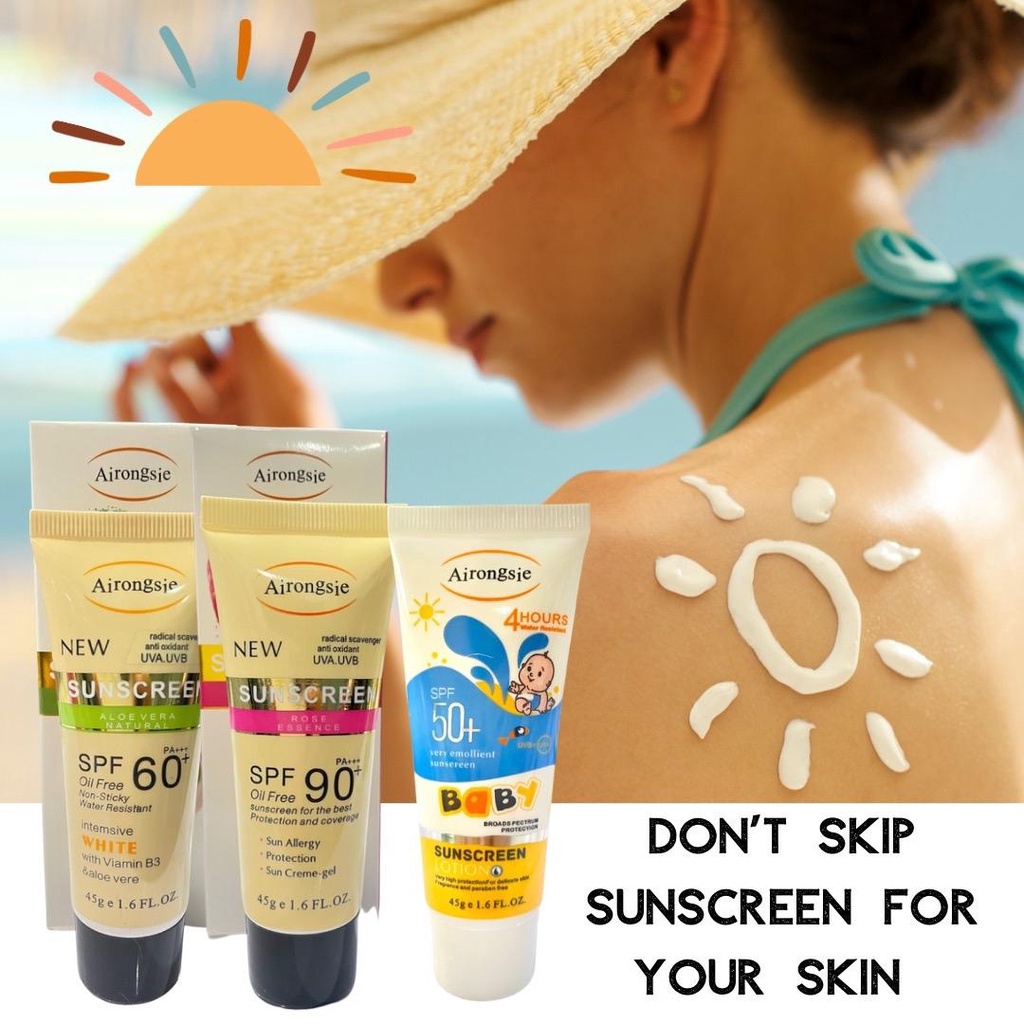 Jual Sunscreen Airongsie SPF50+ PA++++ Krim Wajah Bayi & dewasa , Krim ...