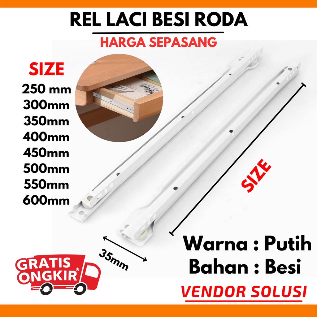 Jual Rel Laci Roda Putih Furniture Biasa Geser Bukan Double Track Trek ...