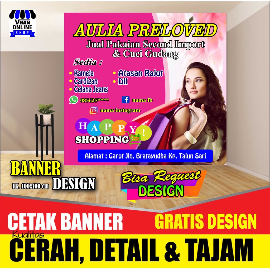Jual Spanduk Banner Backdrop Jualan Pakaian Toko Pakaian | Shopee Indonesia