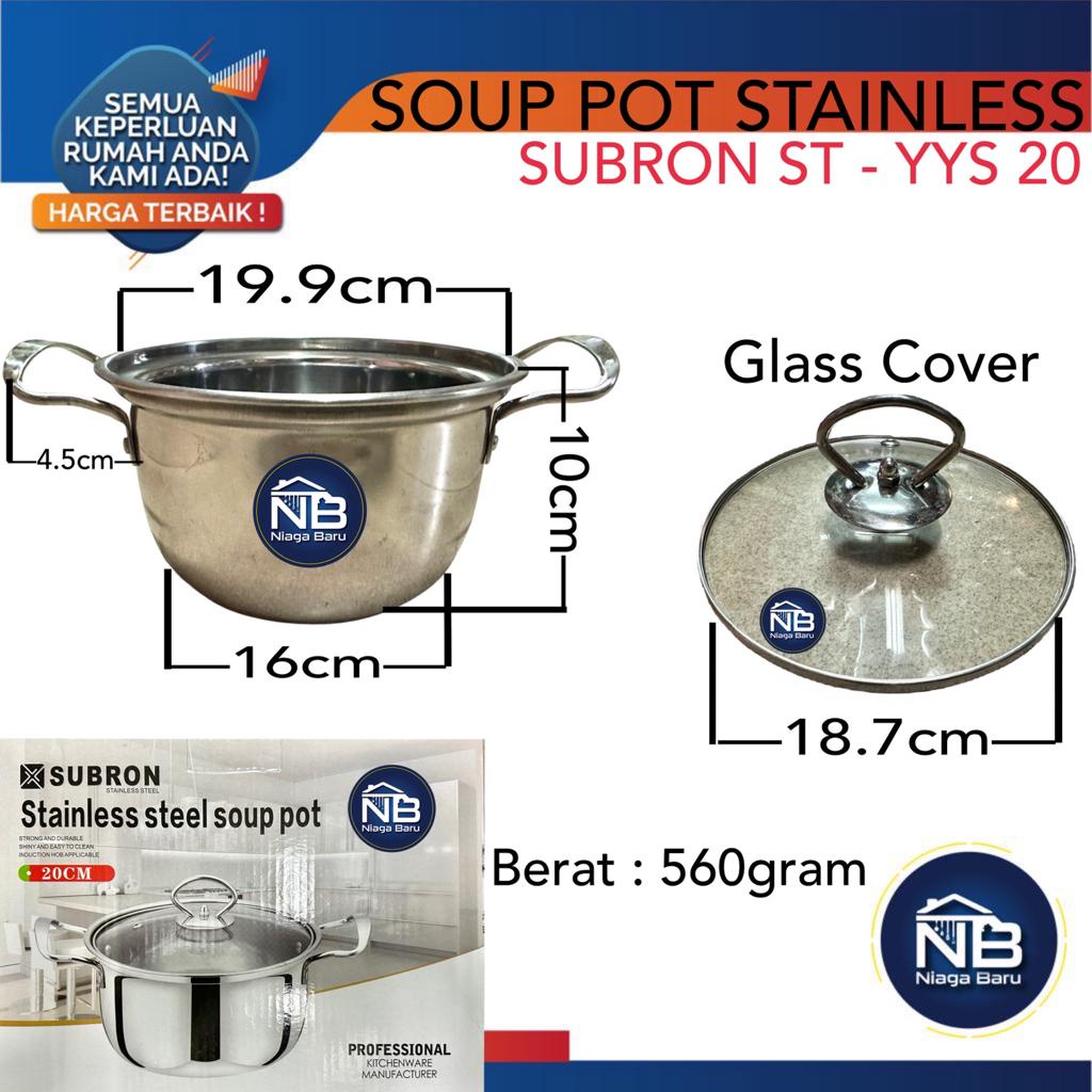 Jual Panci sup soup pot stainless steel tutup kaca murah gagang ...