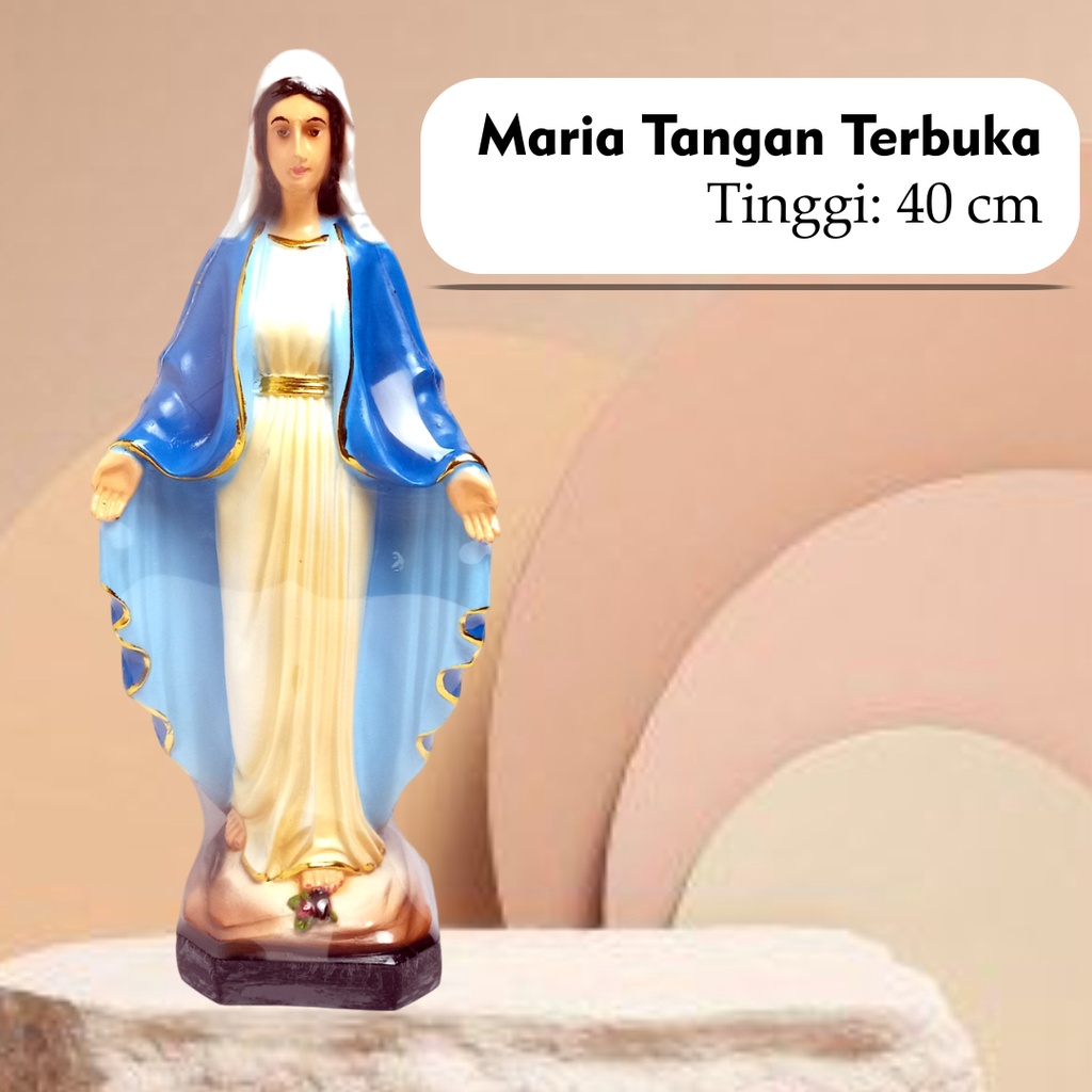 Jual Patung Bunda Maria Tangan Terbuka 40 cm/Patung Devosi Maria Warna ...