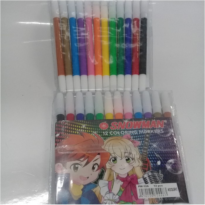 Jual SPIDOL SNOWMAN 12 WARNA KECIL / SNOWMAN PW-12A / SPIDOL KECIL ...