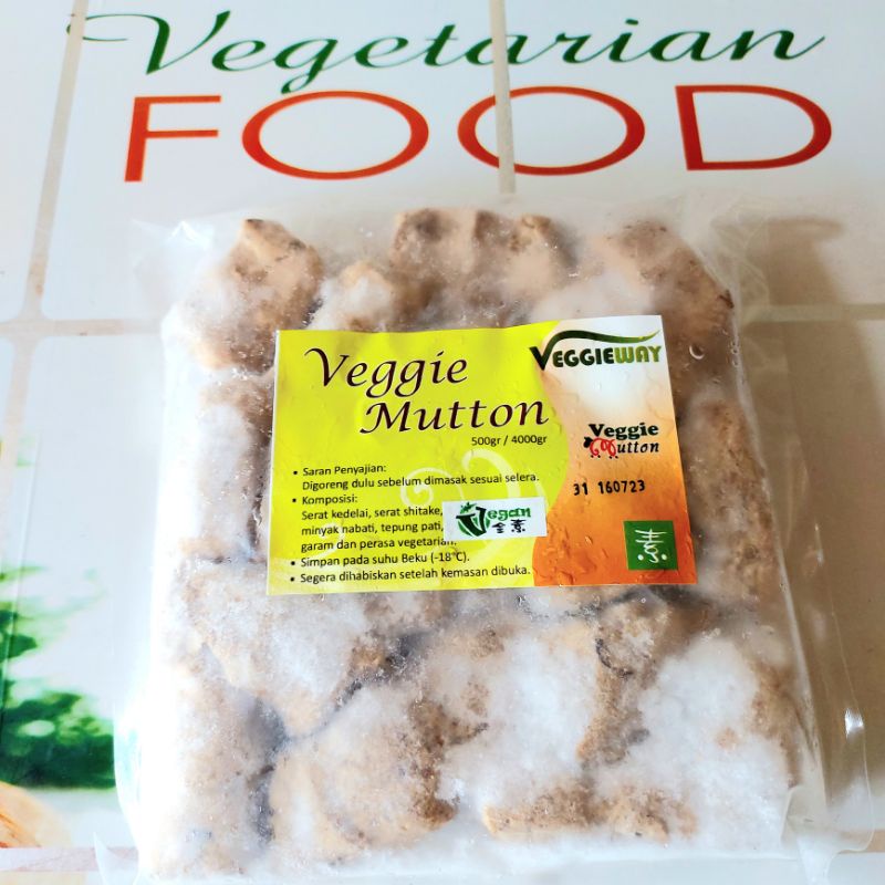 Jual VEGGIE MUTTON, 500g, ( FROZEN FOOD), HALAL, VEGAN, VEGGIE WAY ...