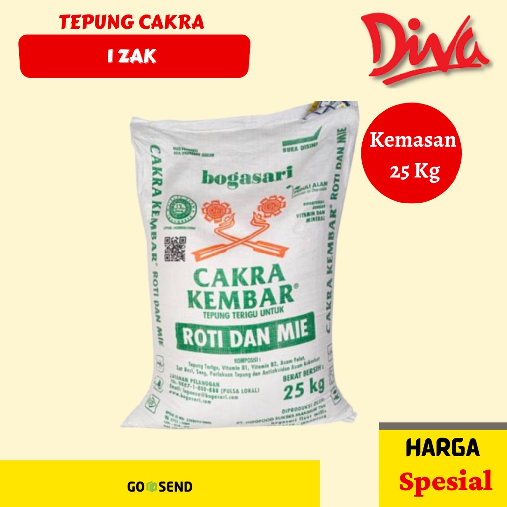 Jual Tepung Cakra 1 ZAK Khusus Gosend | Shopee Indonesia