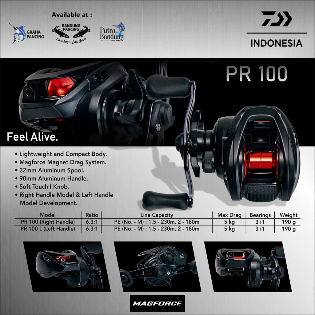 Jual REL DAIWA PR 100 BAITCASTING (BC) | Shopee Indonesia