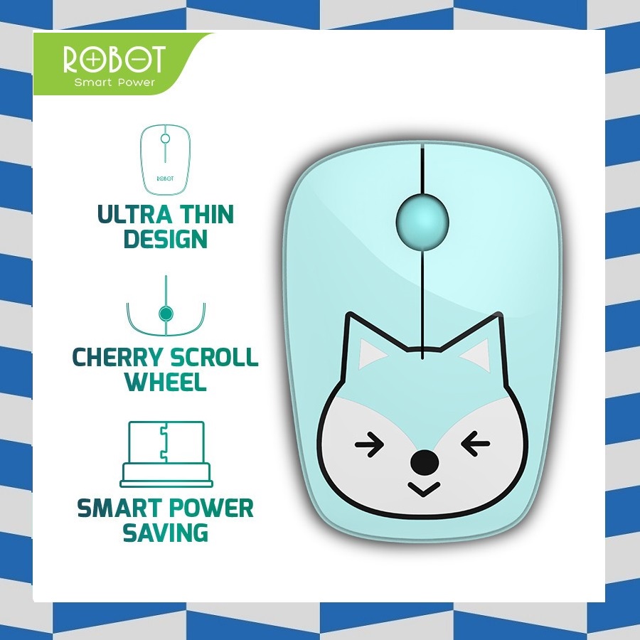 Jual Mouse Wireless ROBOT M220 2.4G Optical Mouse Fox Character ...